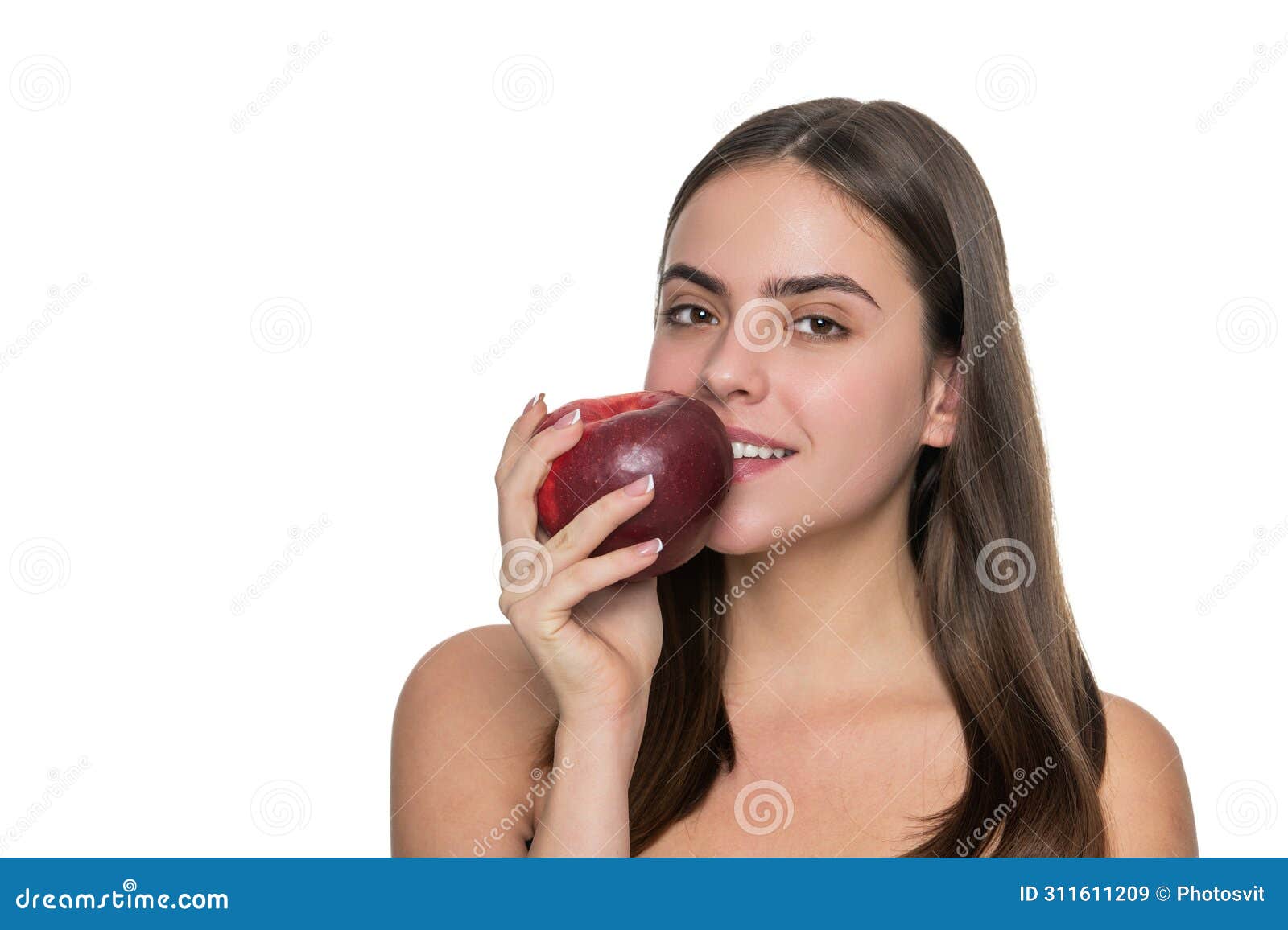 Woman Eating Healthy Food On Detox Diet With Natural Organic Fresh
