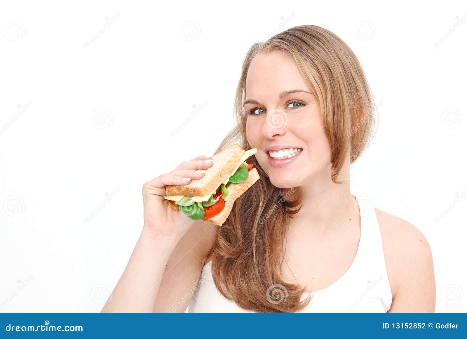 Woman Eating Healthy Sandwich Stock Photo - Image of health, blonde ...