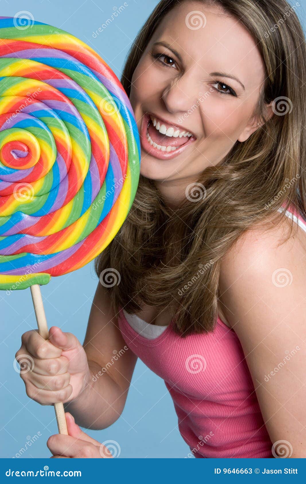 Woman Eating Lollipop stock image. Image of teenagers - 9646663