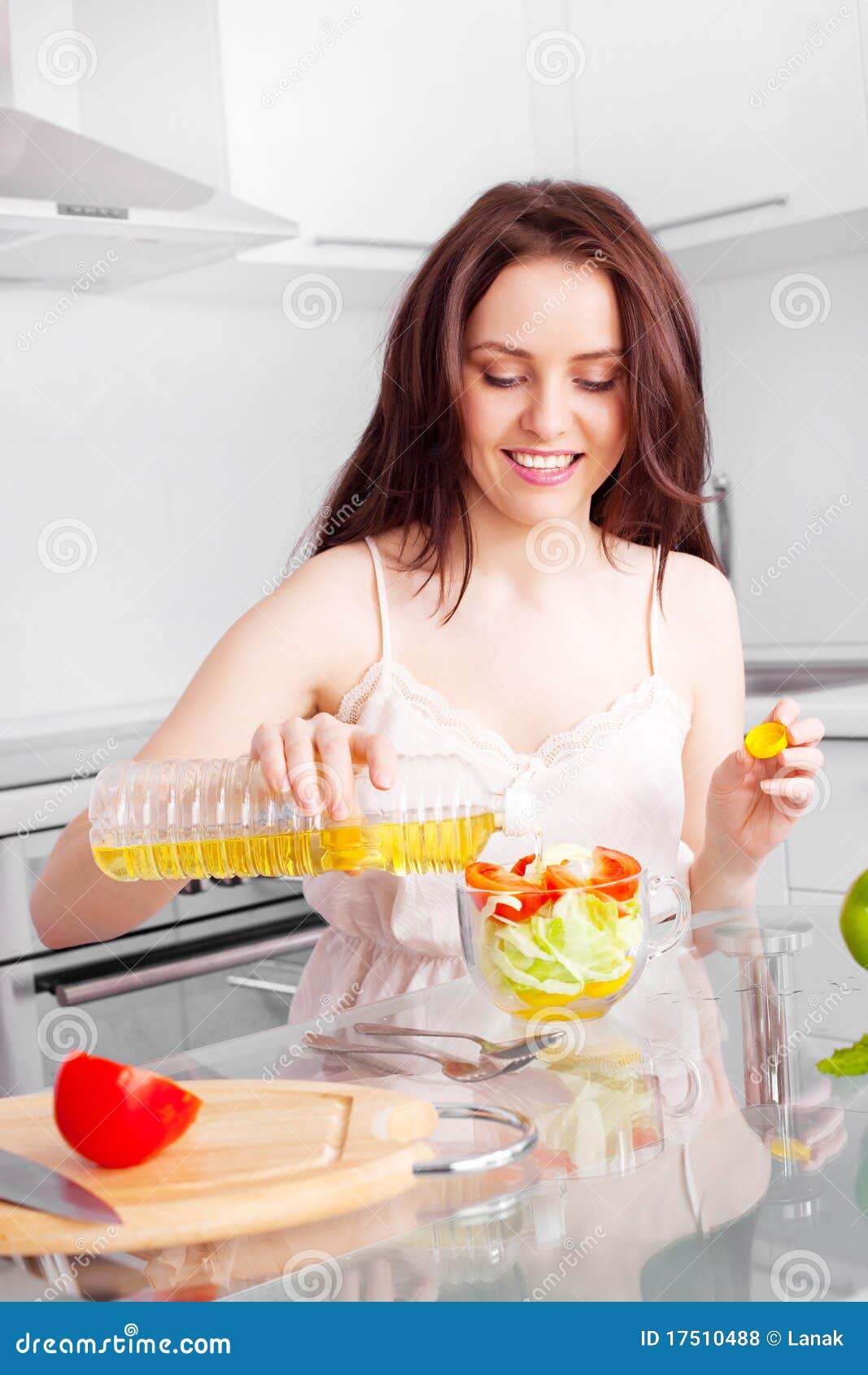 Woman eating salad stock photo. Image of wellness, healthy - 17510488