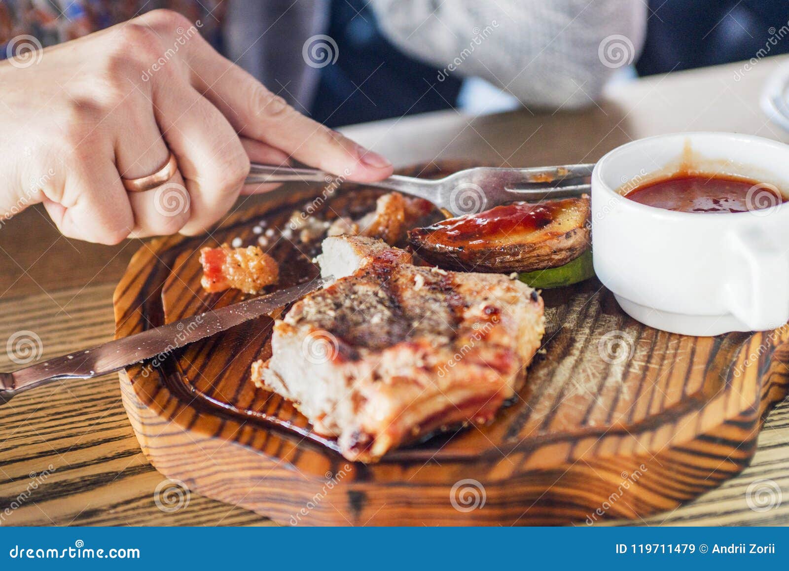 Woman Eat Rare Meat Stock Photos - Free & Royalty-Free Stock Photos ...