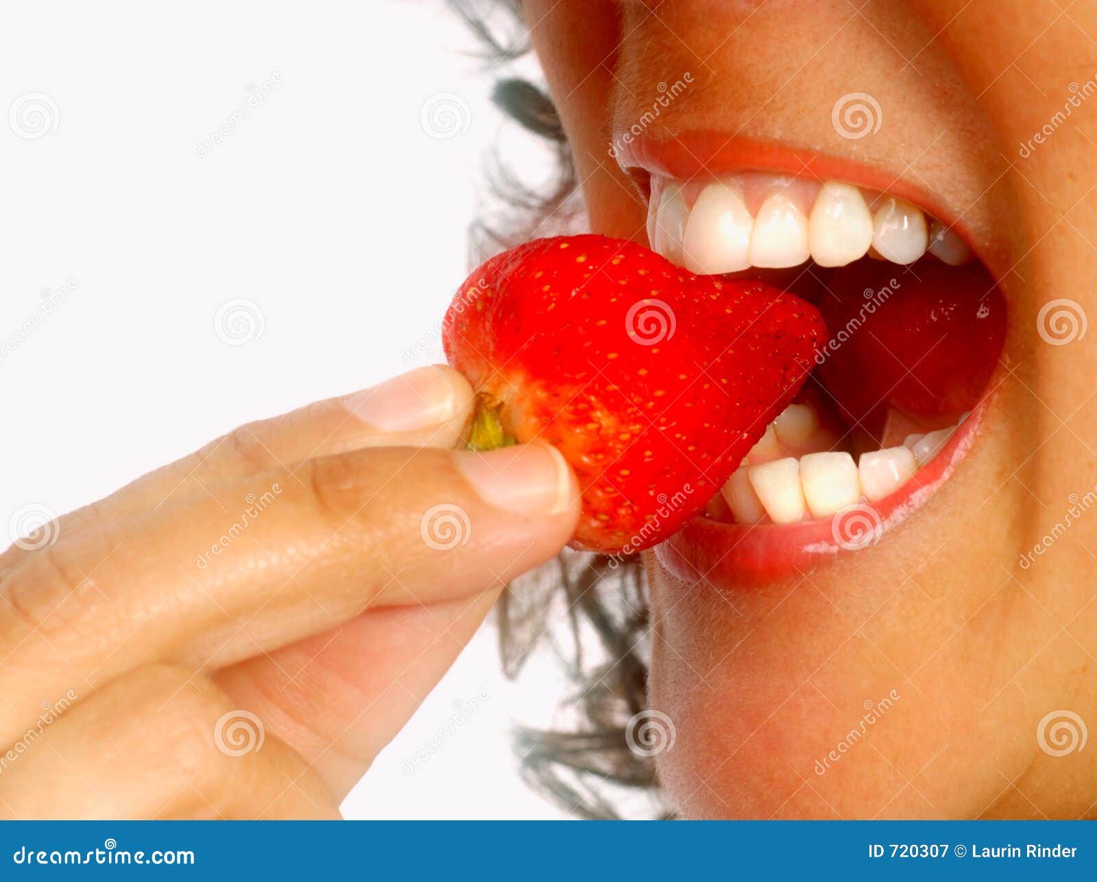 Woman Eating Strawberry stock image. Image of food, market - 720307