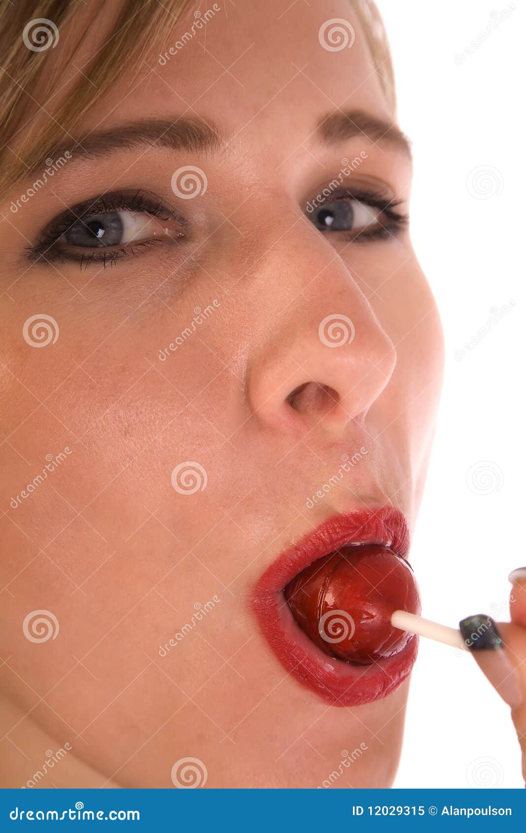 Woman eating sucker stock image. Image of lolipops, glamour - 12029315