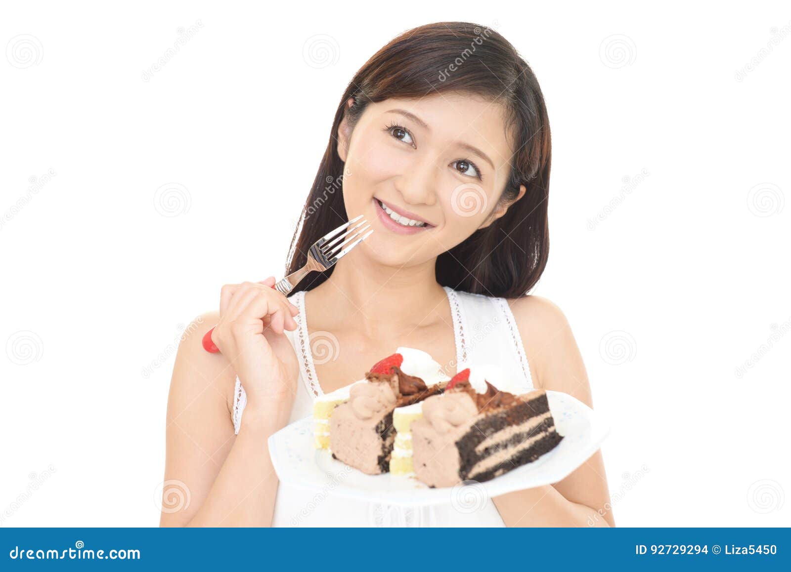 Woman eating sweets stock photo. Image of irresistible - 92729294