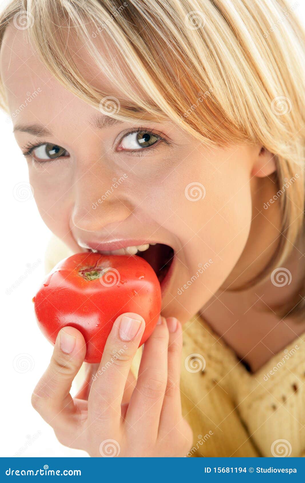 Eating A Red Tomato Macro Of Woman Mouth Royalty-Free Stock Photography ...