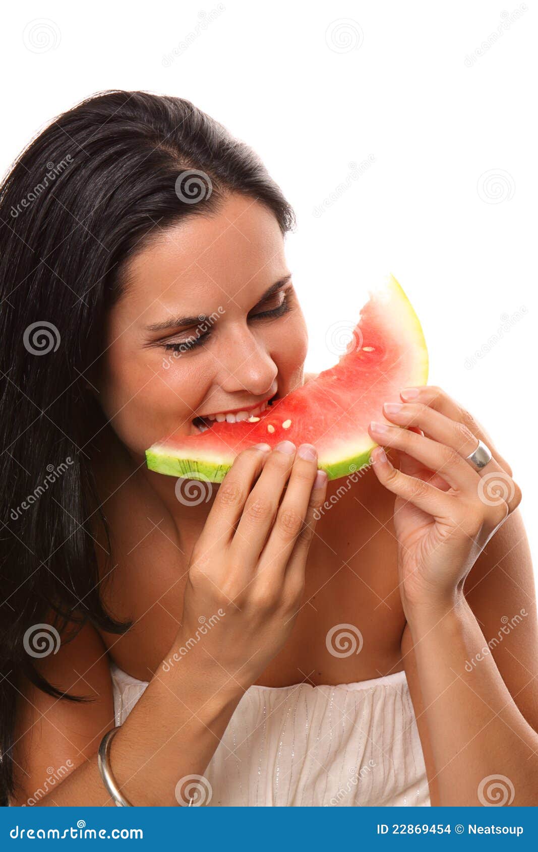 Woman Eating Watermelon stock photo. Image of nature - 22869454