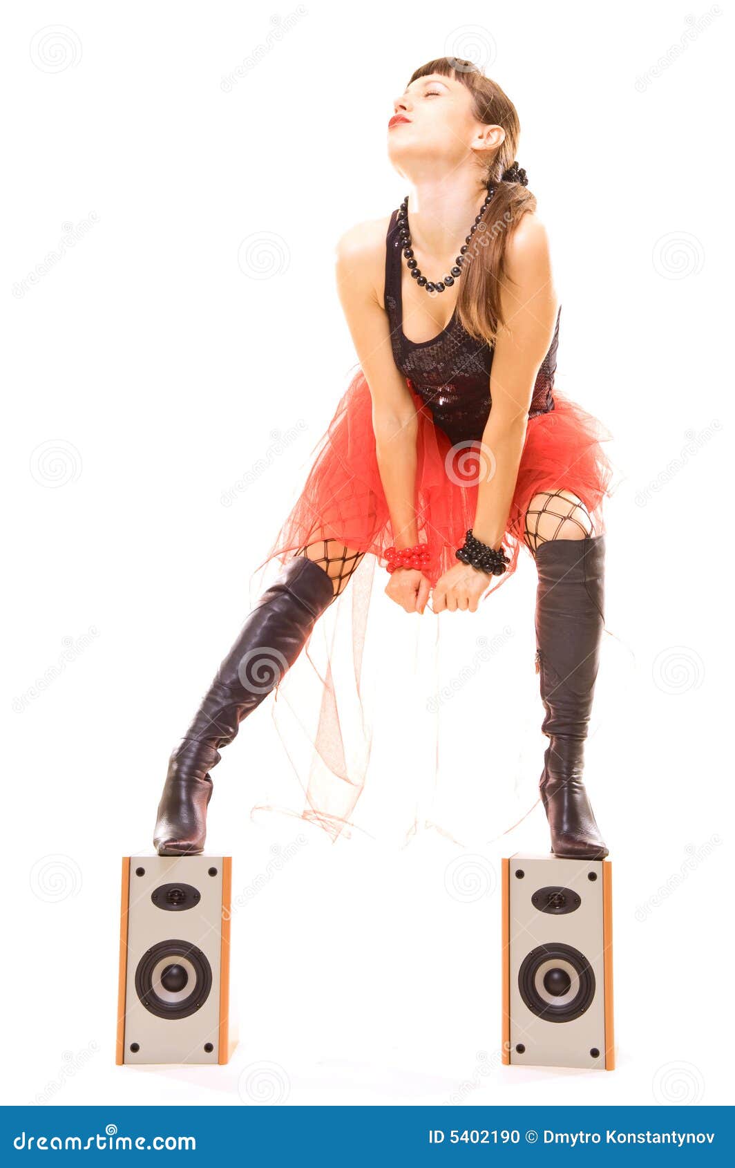 Woman in Ecstasies with Music Stock Photo - Image of beautiful, black ...