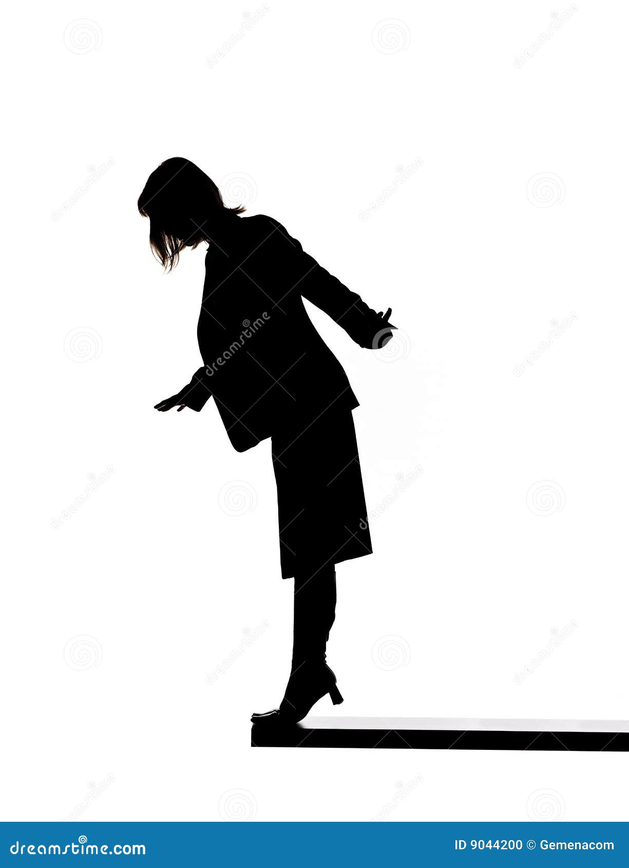 Woman on the edge stock photo. Image of black, dress, silhouette - 9044200
