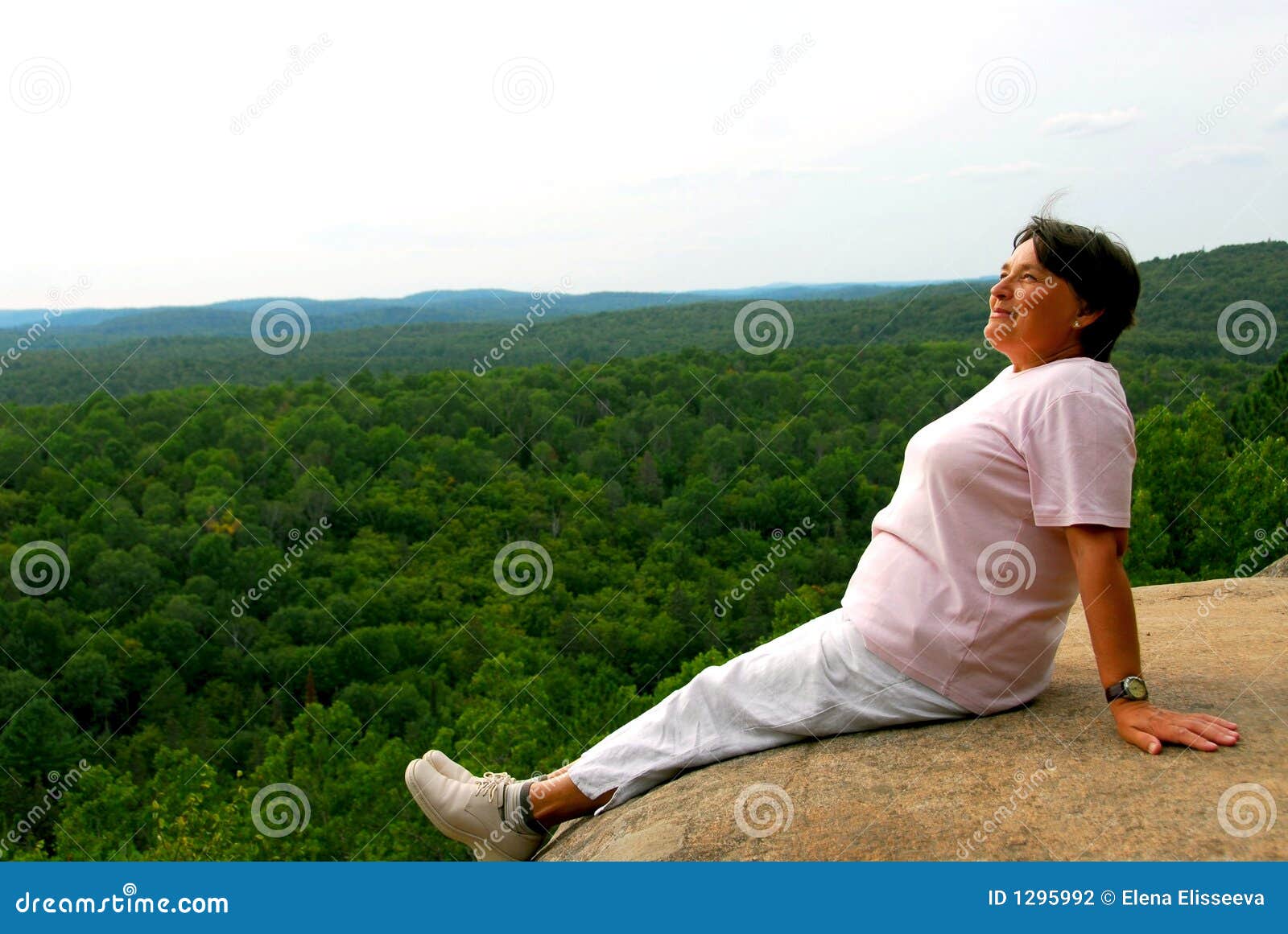 Woman edge cliff stock photo. Image of outside, high, active - 1295992