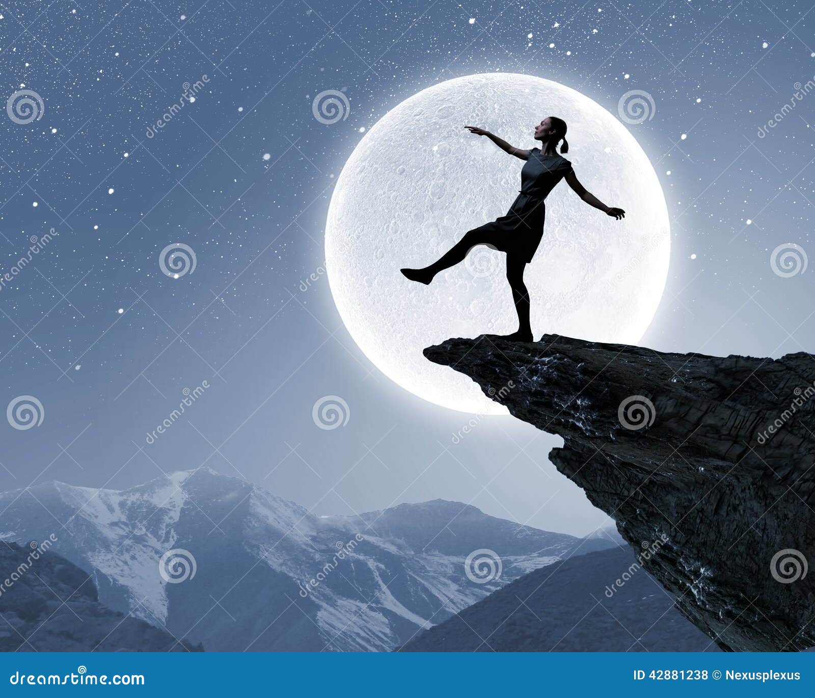 Woman on edge stock photo. Image of hiking, landscape - 42881238