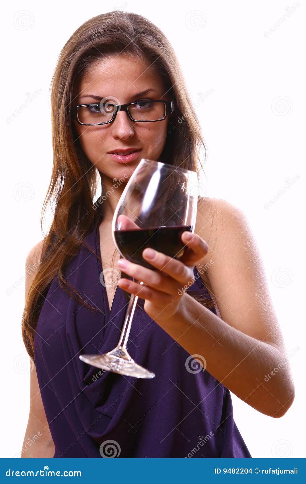 Woman eith wine glass h stock photo. Image of caucasian - 9482204