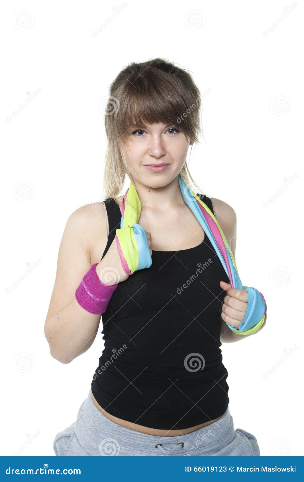 Woman with Elastic on the Neck Stock Image - Image of health, body ...