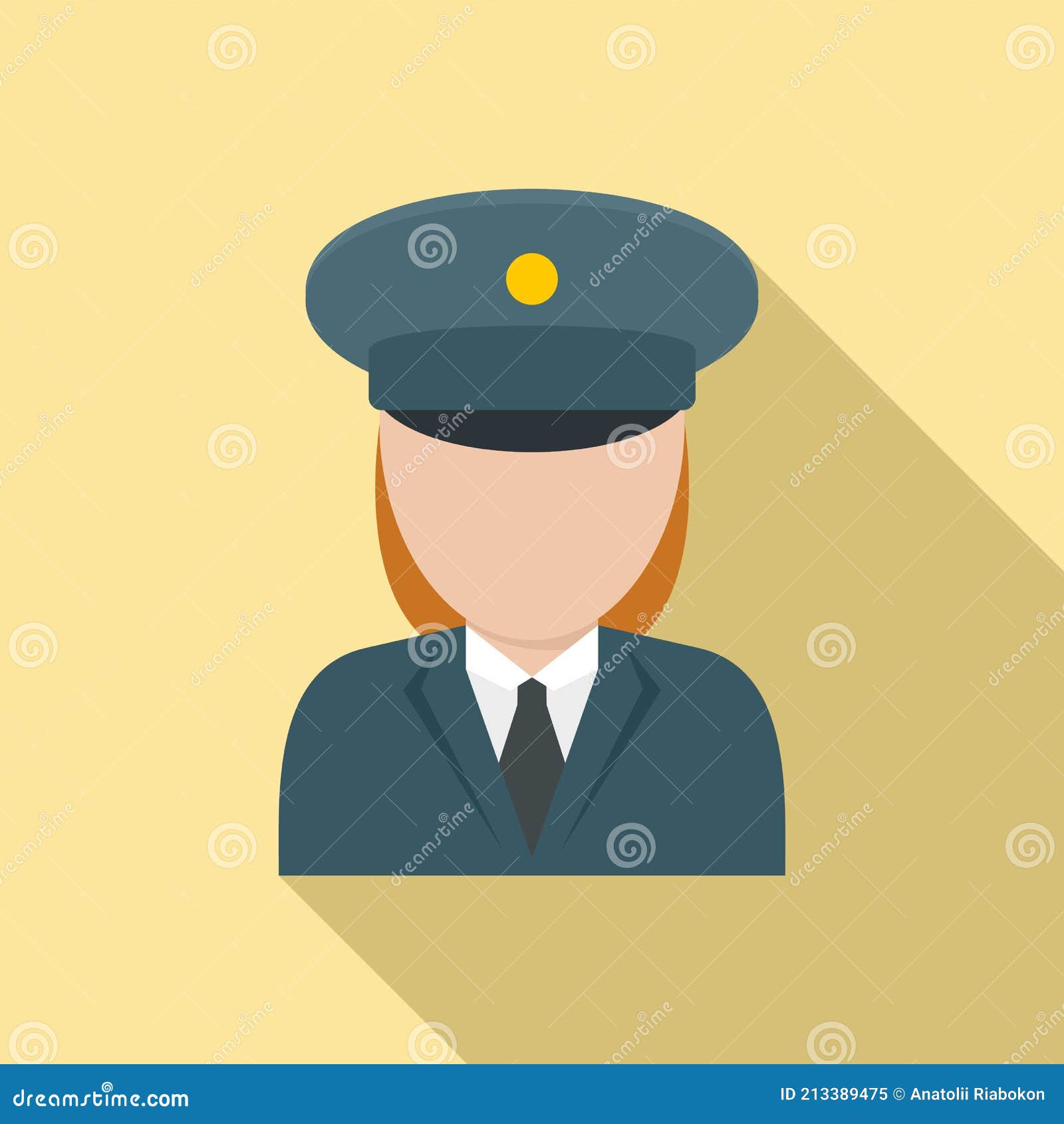 Woman Electric Train Driver Icon, Flat Style Stock Vector ...