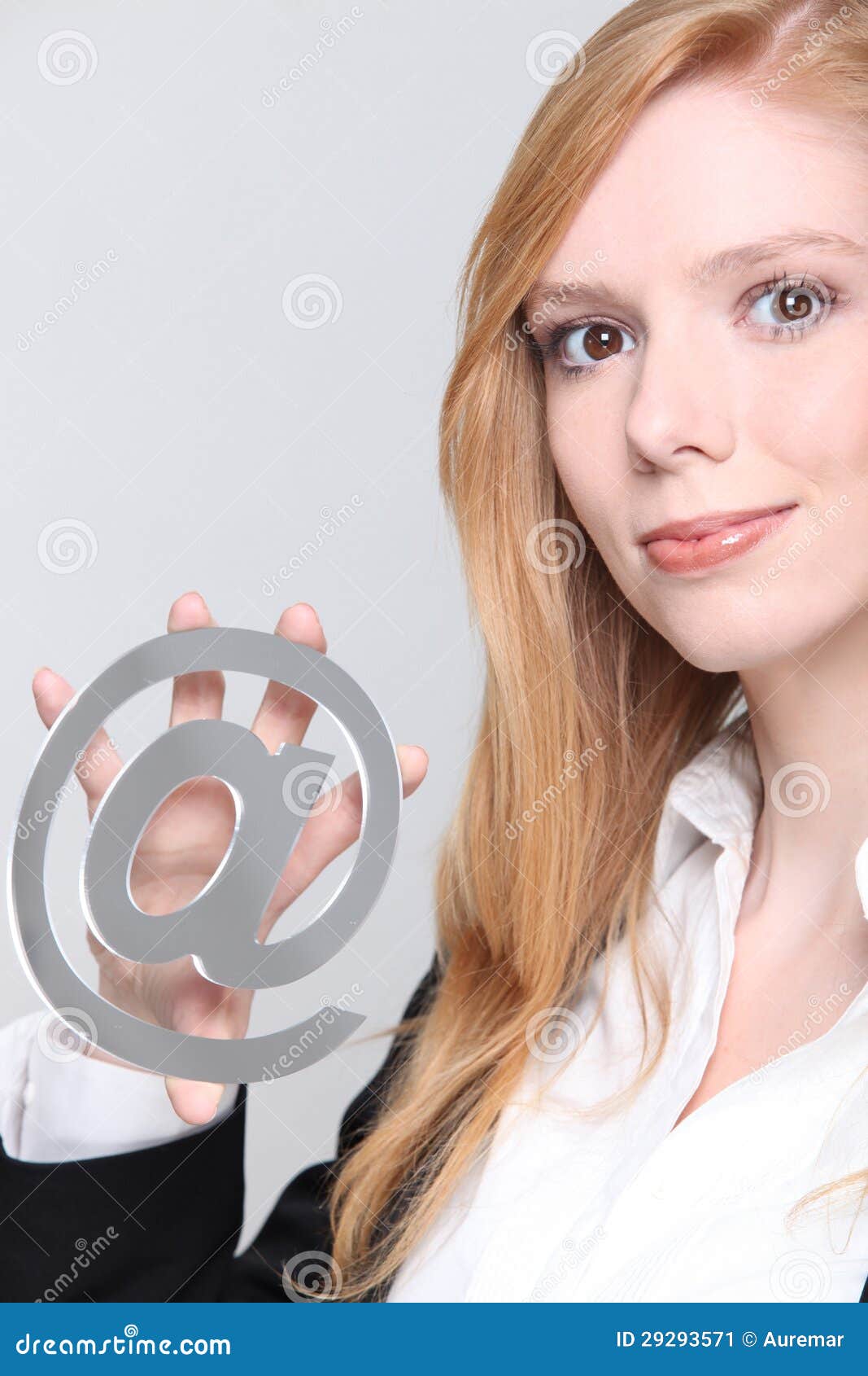 Woman with email symbol stock image. Image of communication - 29293571
