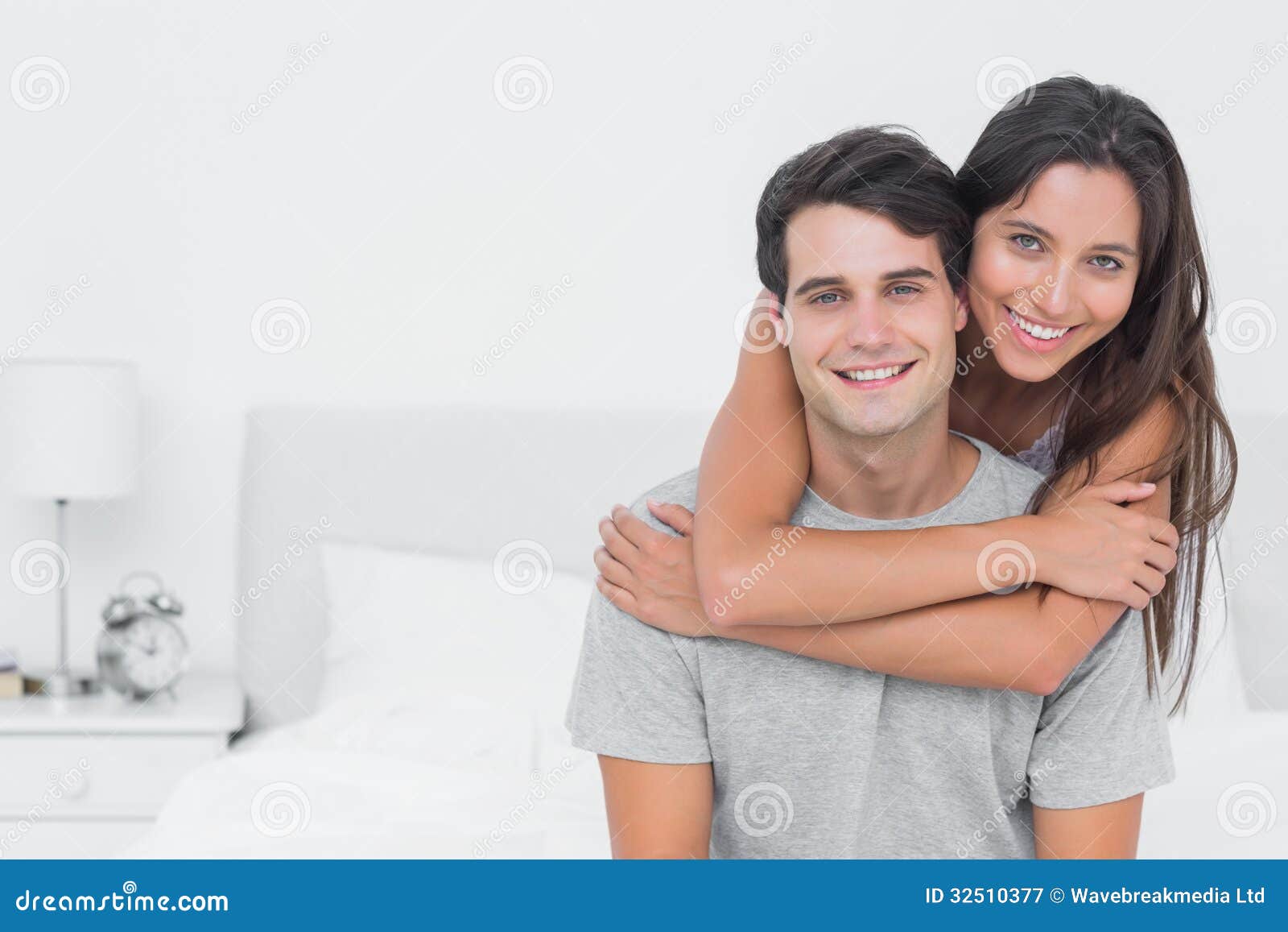 Woman Embracing Her Partner Stock Image - Image of caucasian, household ...