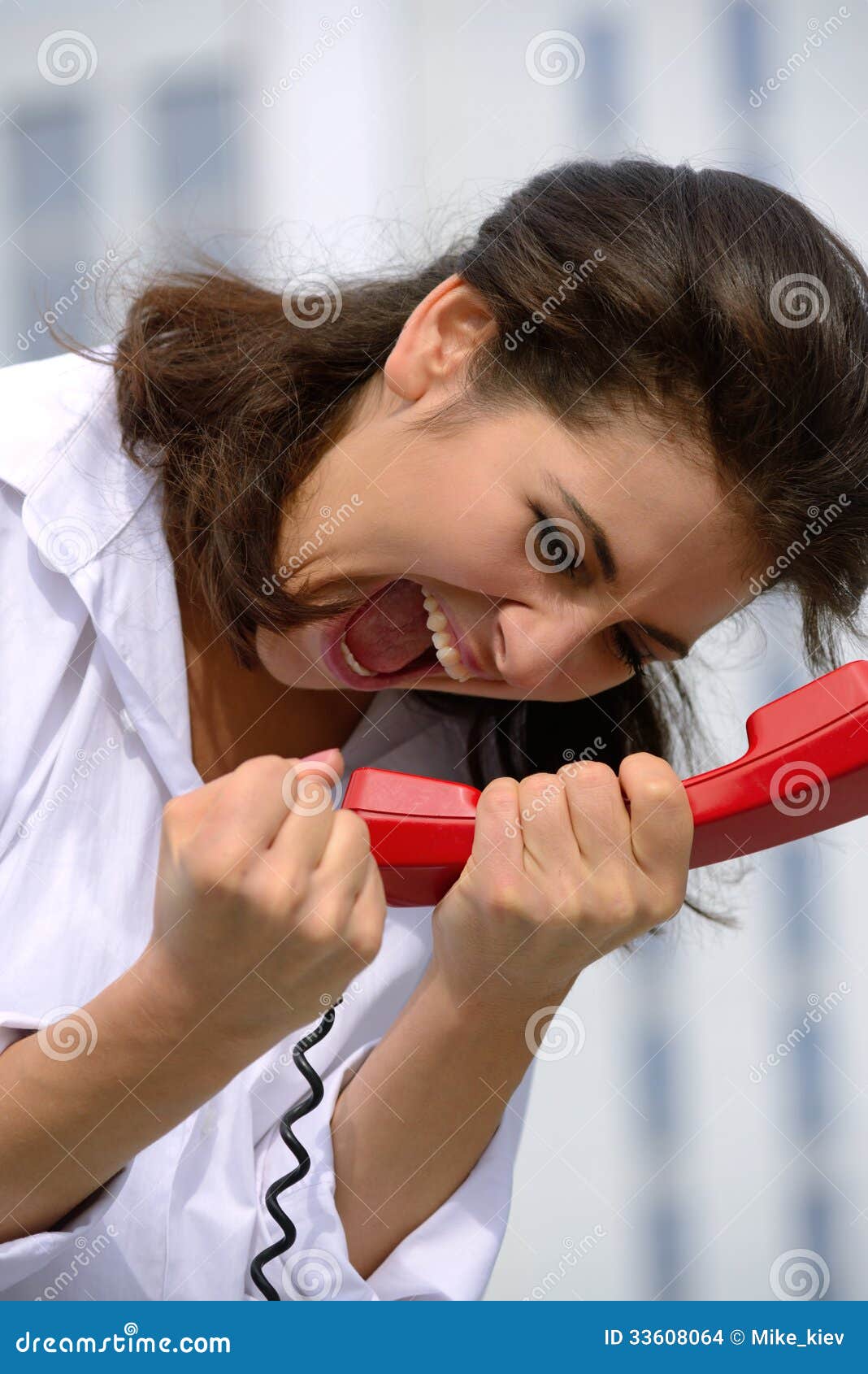 Woman Emotionally on the Phone Stock Photo - Image of phone, face: 33608064