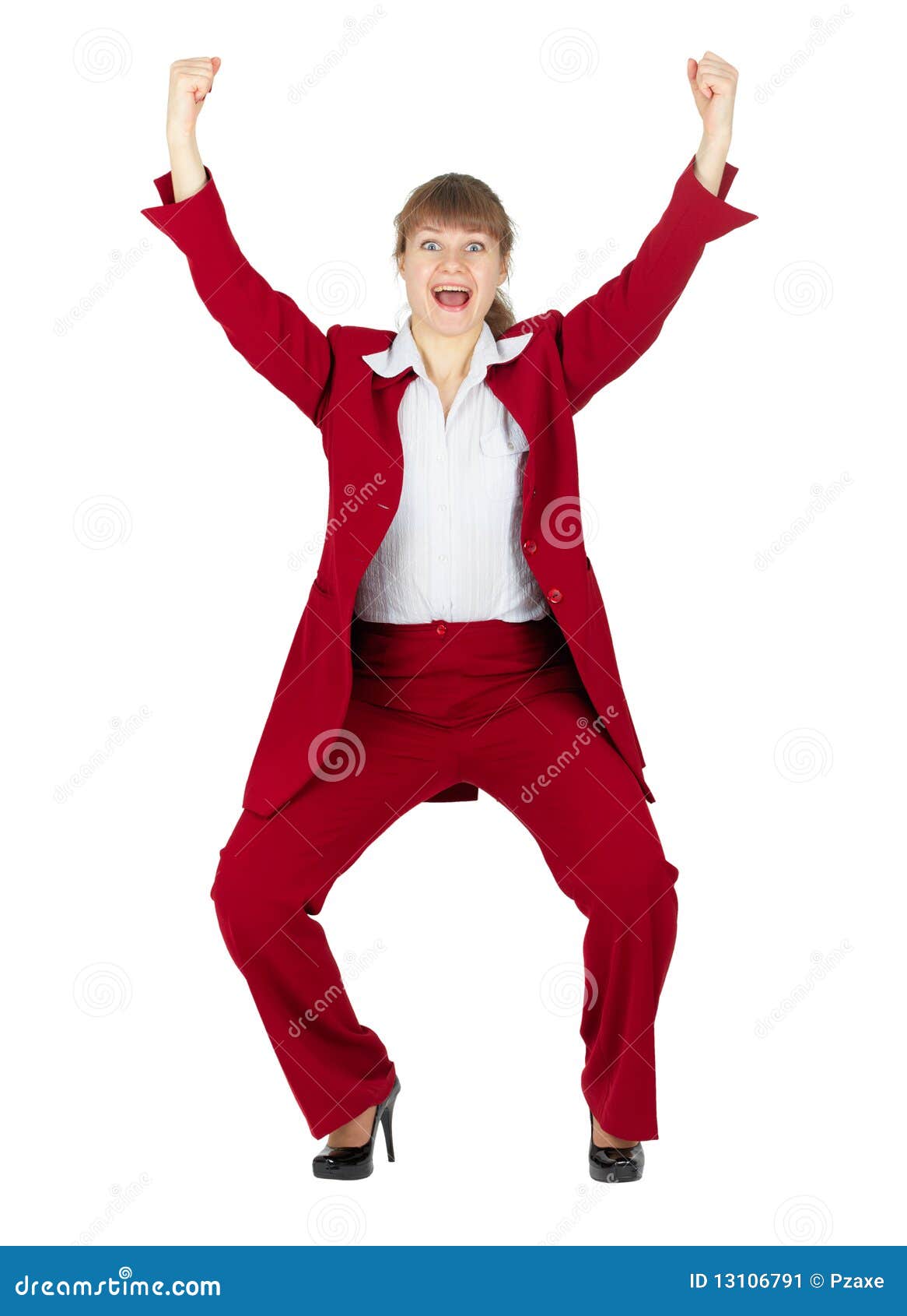 Woman Emotionally Triumphant and Jubilant Stock Image - Image of ...