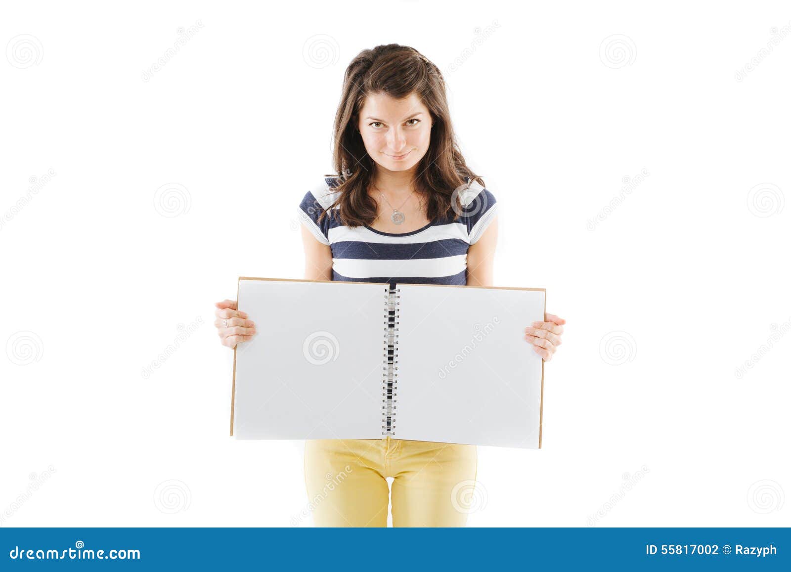 Woman with empty book stock photo. Image of empty, beautiful - 55817002