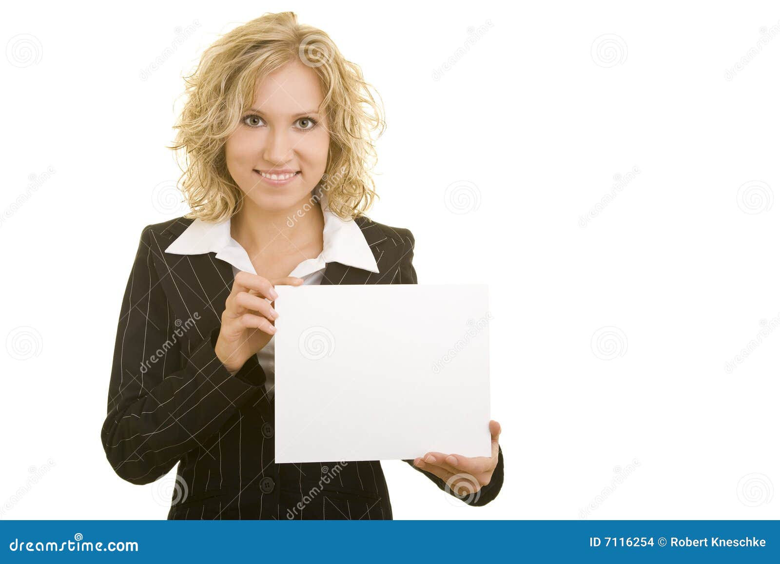 Woman with empty cardboard stock photo. Image of paper - 7116254