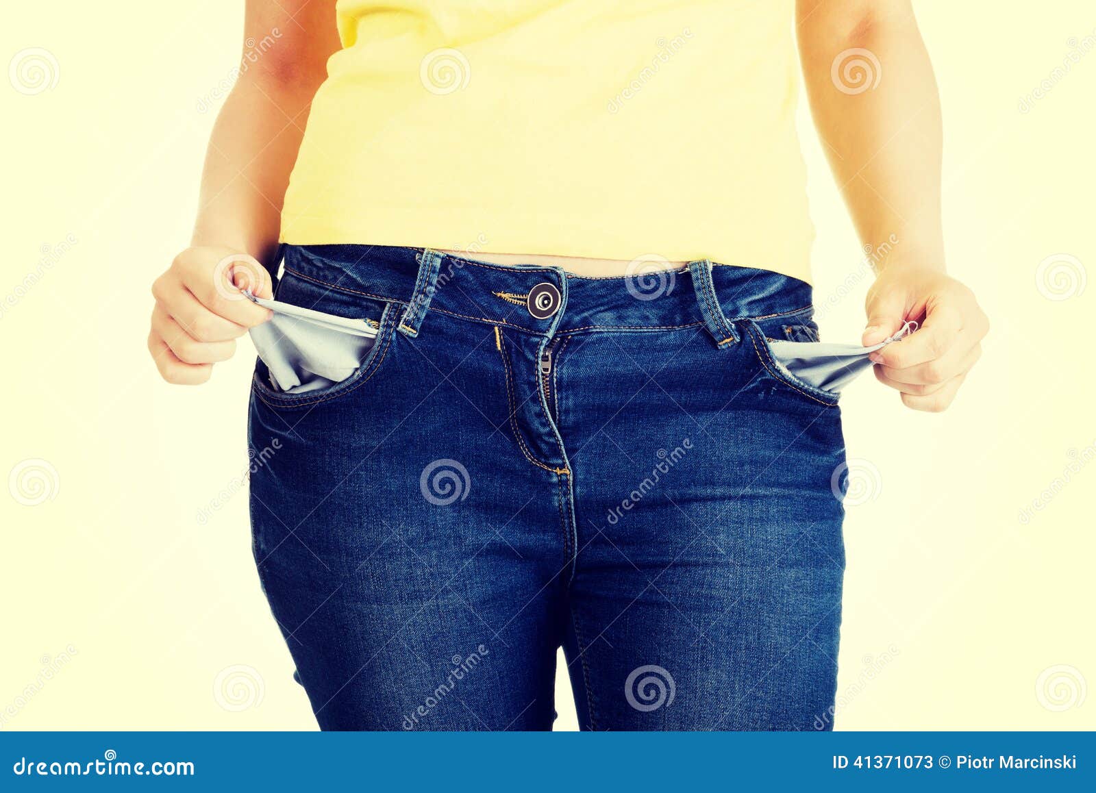 Woman with empty pockets stock image. Image of concept - 41371073