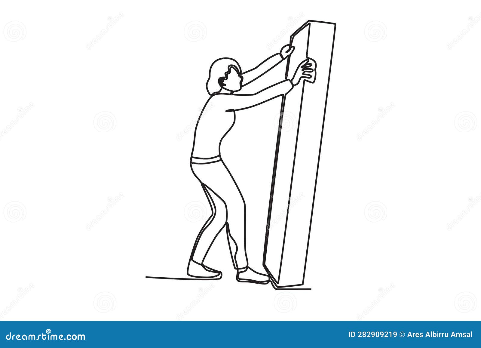 A Woman Endured the Obstacle in Front of Her Stock Vector ...