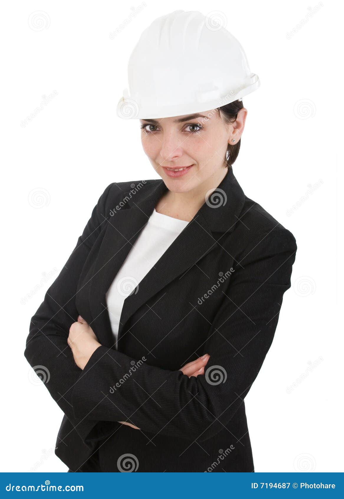 Woman engeener stock image. Image of hardhat, black, caucasian - 7194687