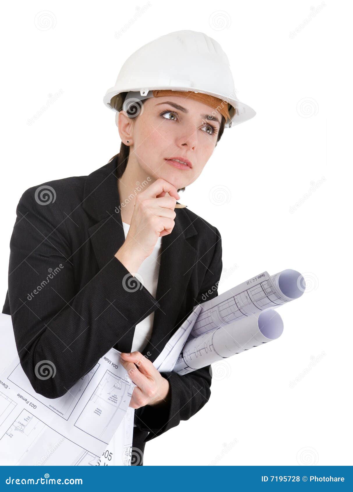 Woman engineer. stock photo. Image of female, building - 7195728
