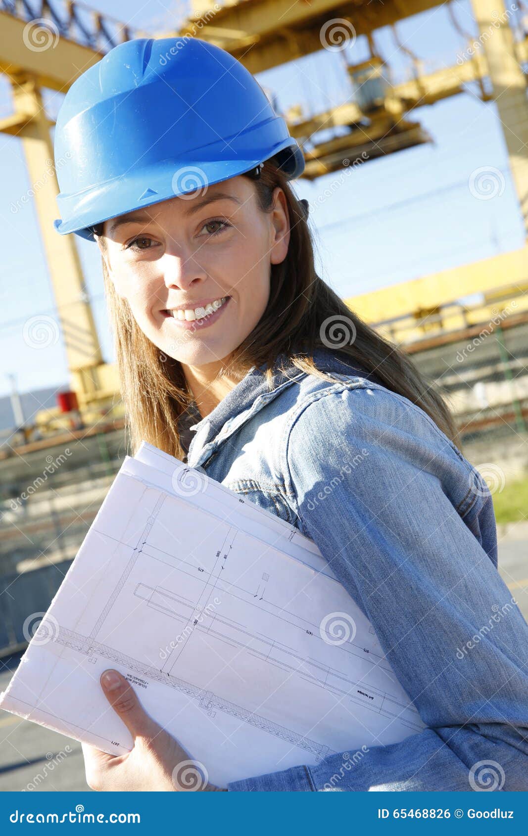 Woman Engineer on Building Site Working Stock Photo - Image of industry ...
