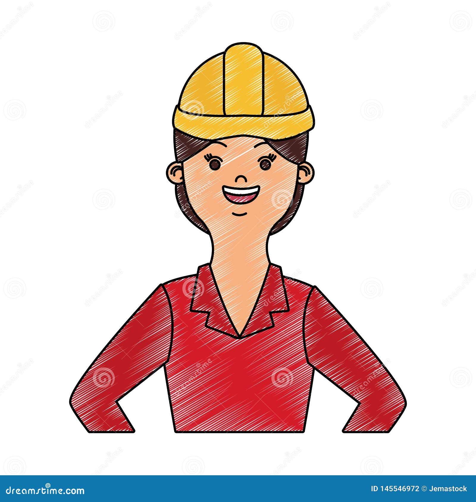 Woman Engineer Cartoon Scribble Stock Vector - Illustration of safety ...