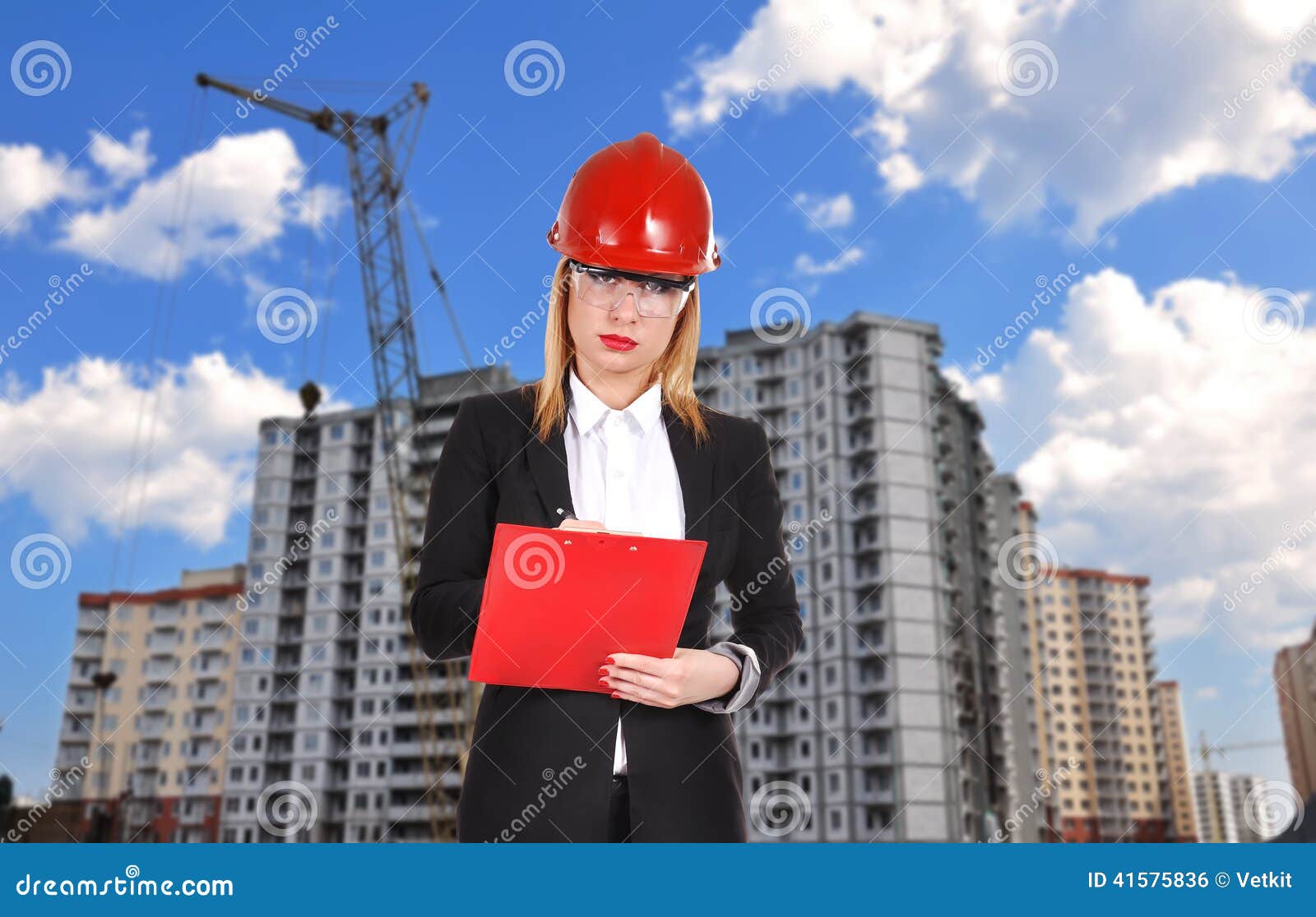 Woman Engineer with Clipboard Stock Photo - Image of female ...