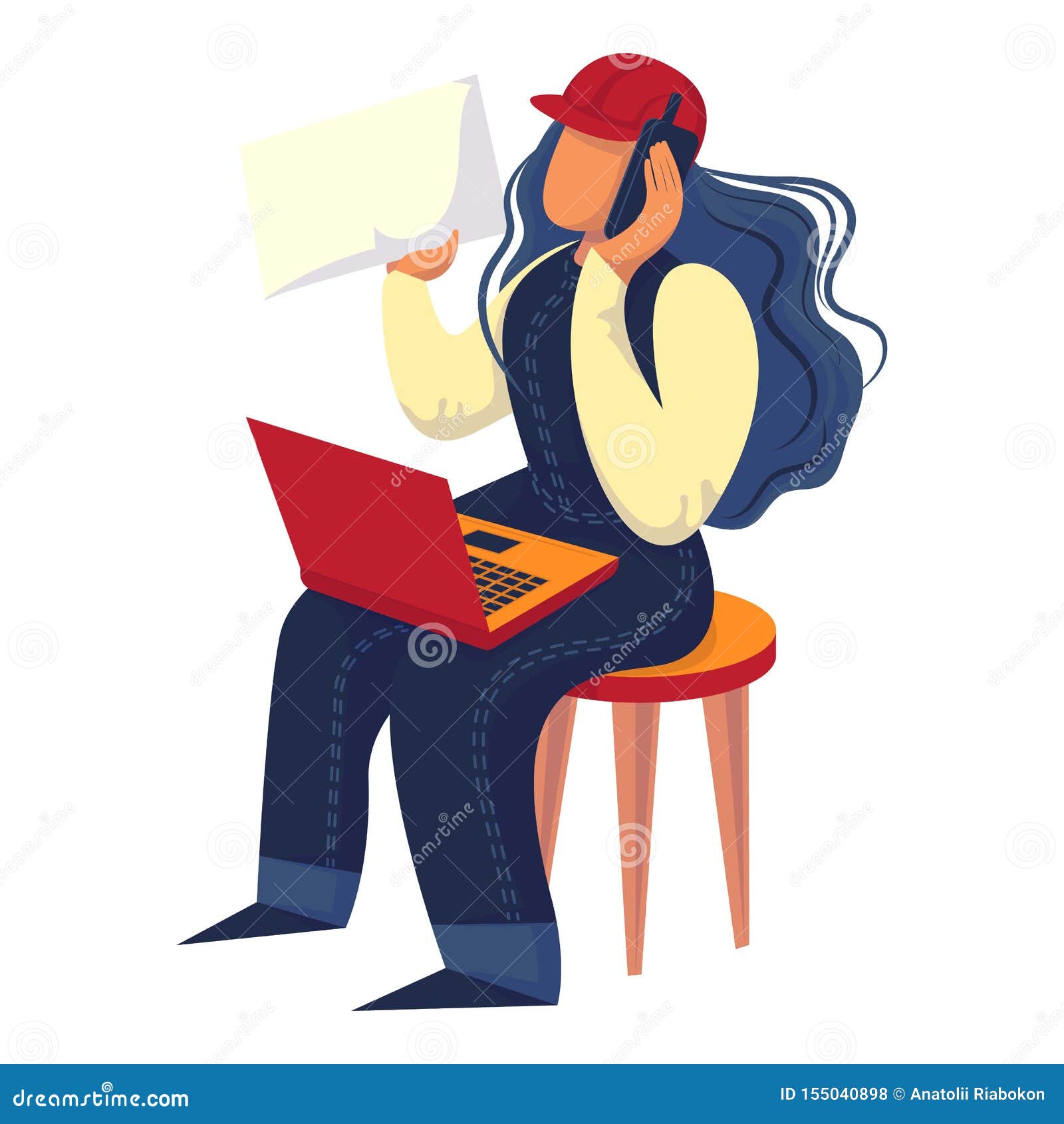 Woman Engineer Icon, Cartoon Style Stock Vector - Illustration of adult ...