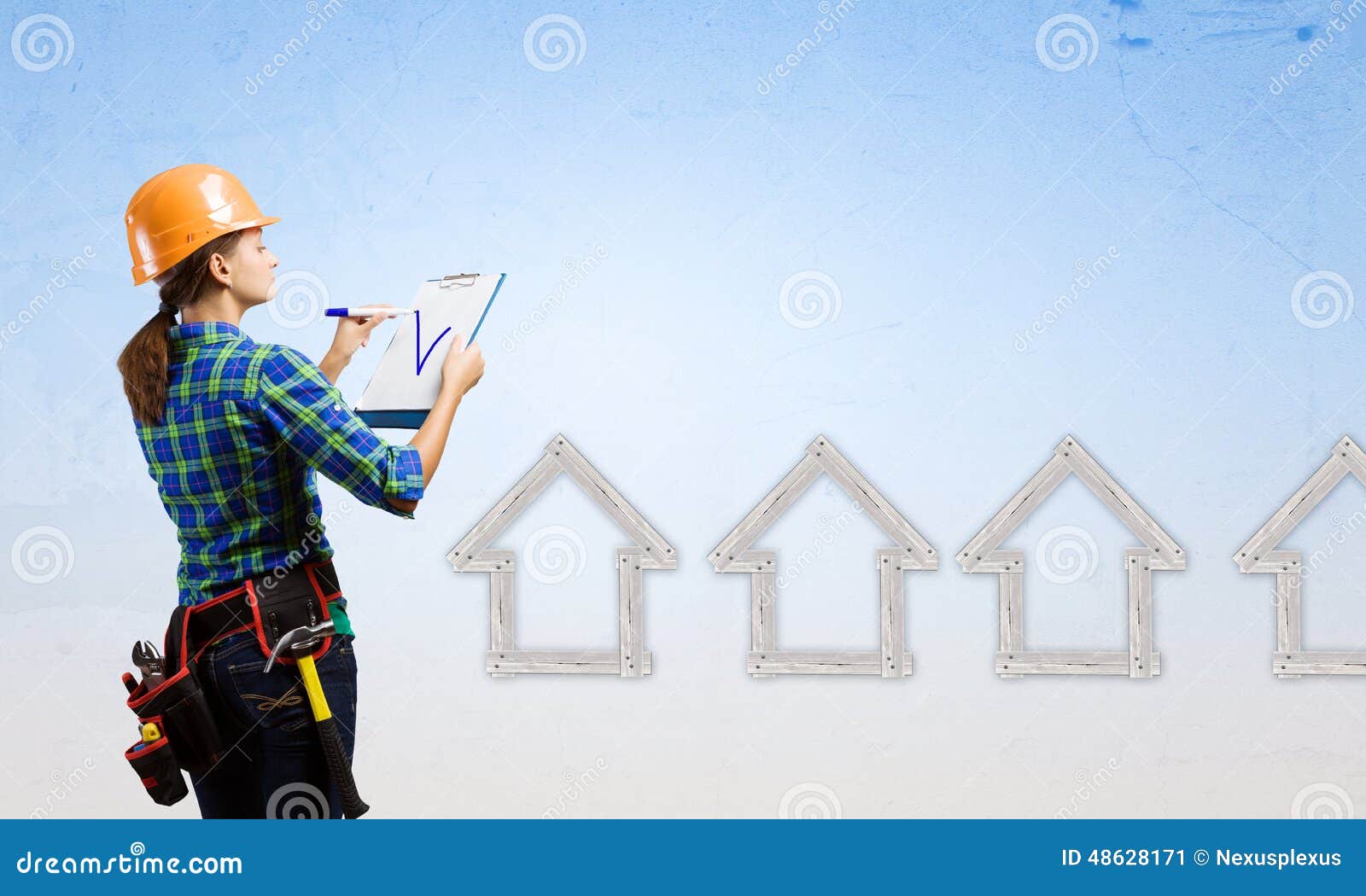 Woman engineer stock image. Image of sketch, engineer - 48628171