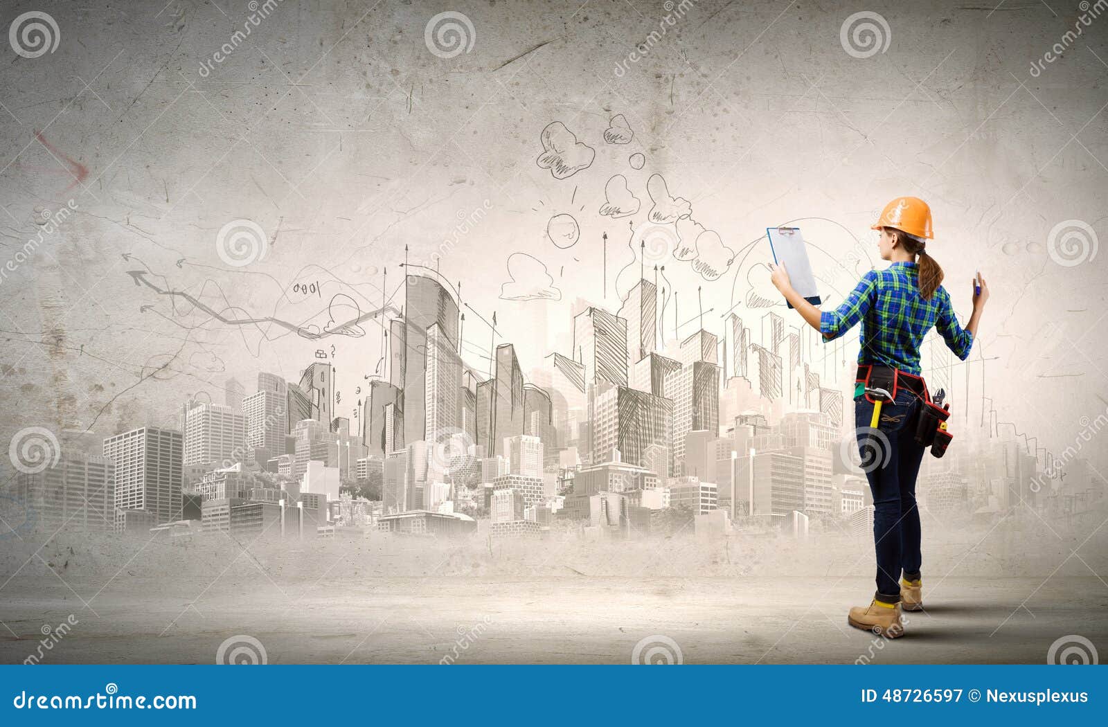 Woman engineer stock image. Image of industrial, project - 48726597