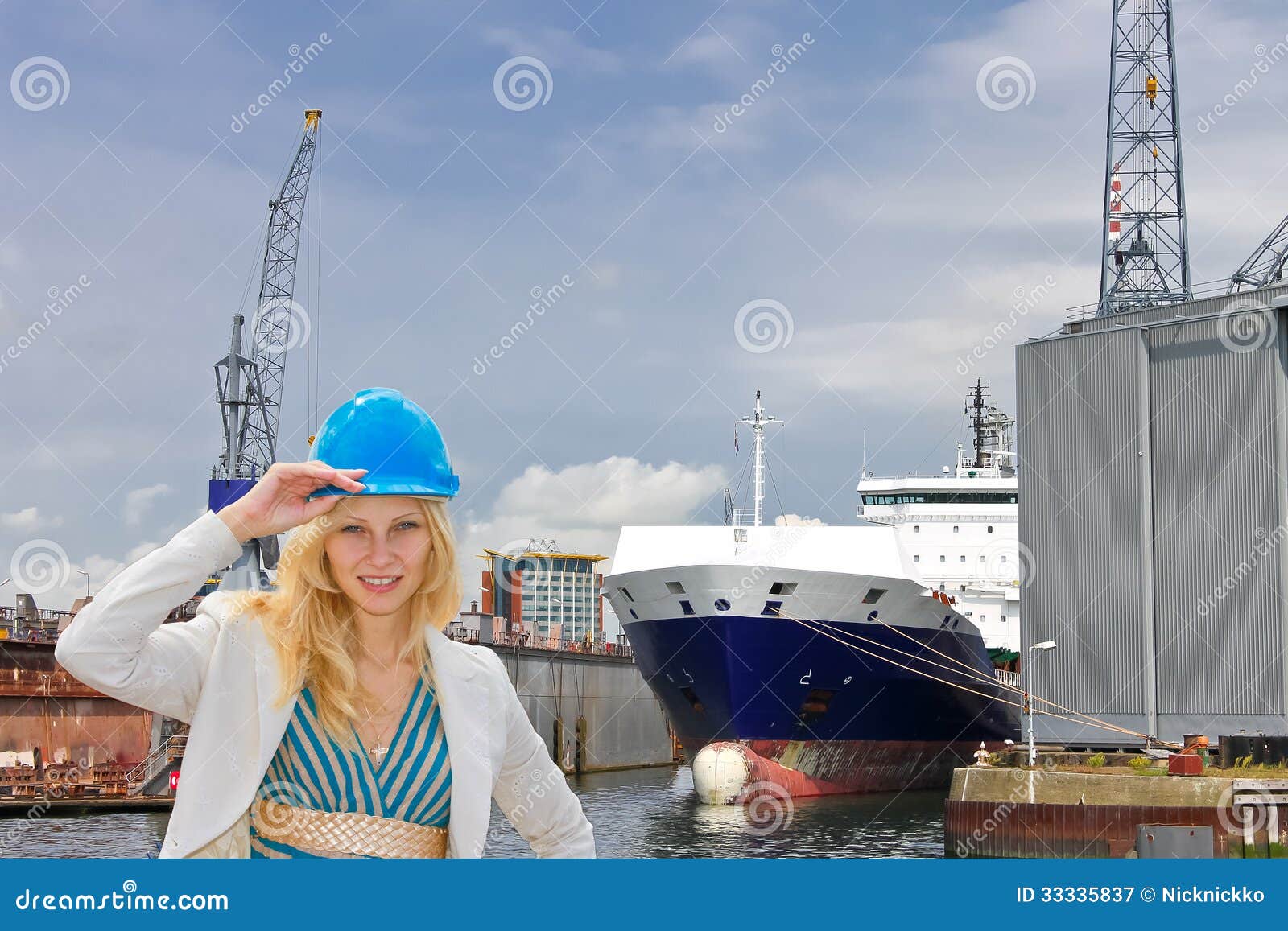 Woman engineer shipbuilder stock image. Image of foreman - 33335837