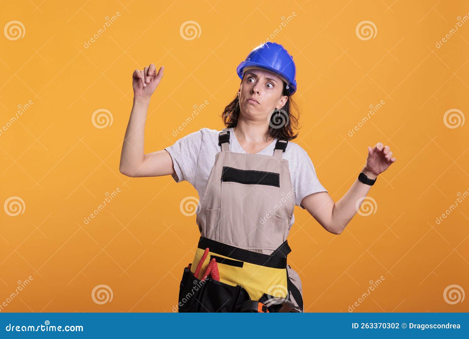 Woman Engineering Constructor Acting Dizzy and Tired Stock Photo ...