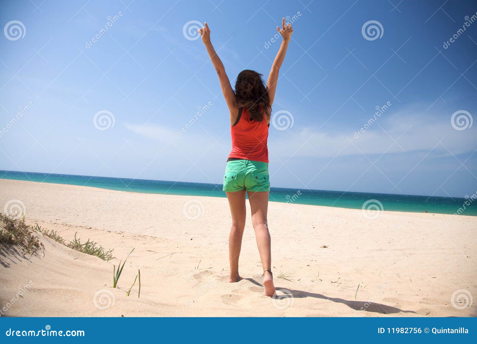 Woman enjoy beach stock photo. Image of female, european - 11982756