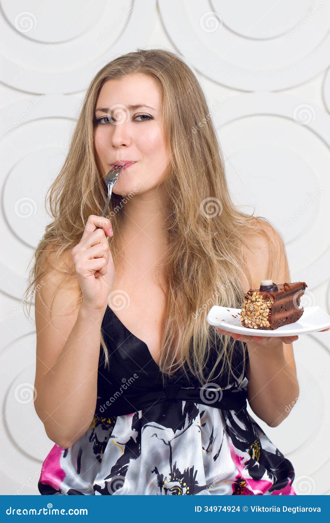Woman enjoy cake stock photo. Image of care, excitement - 34974924