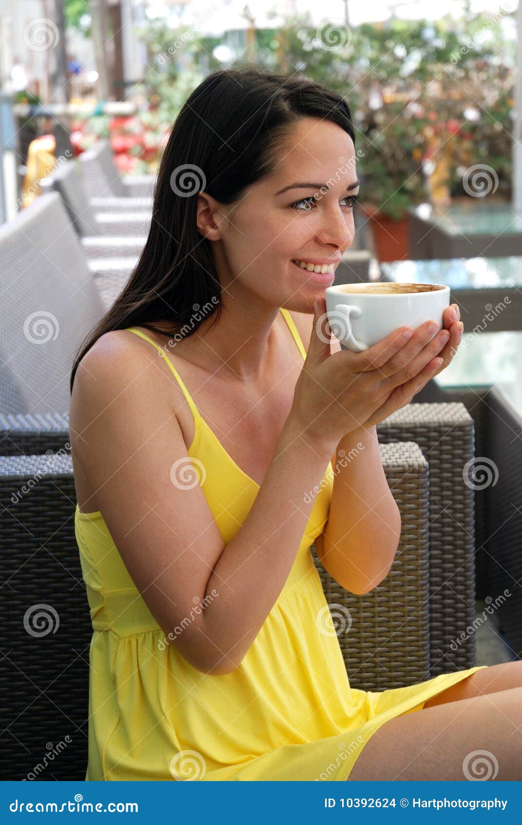 Woman enjoying coffee stock photo. Image of outdoors - 10392624