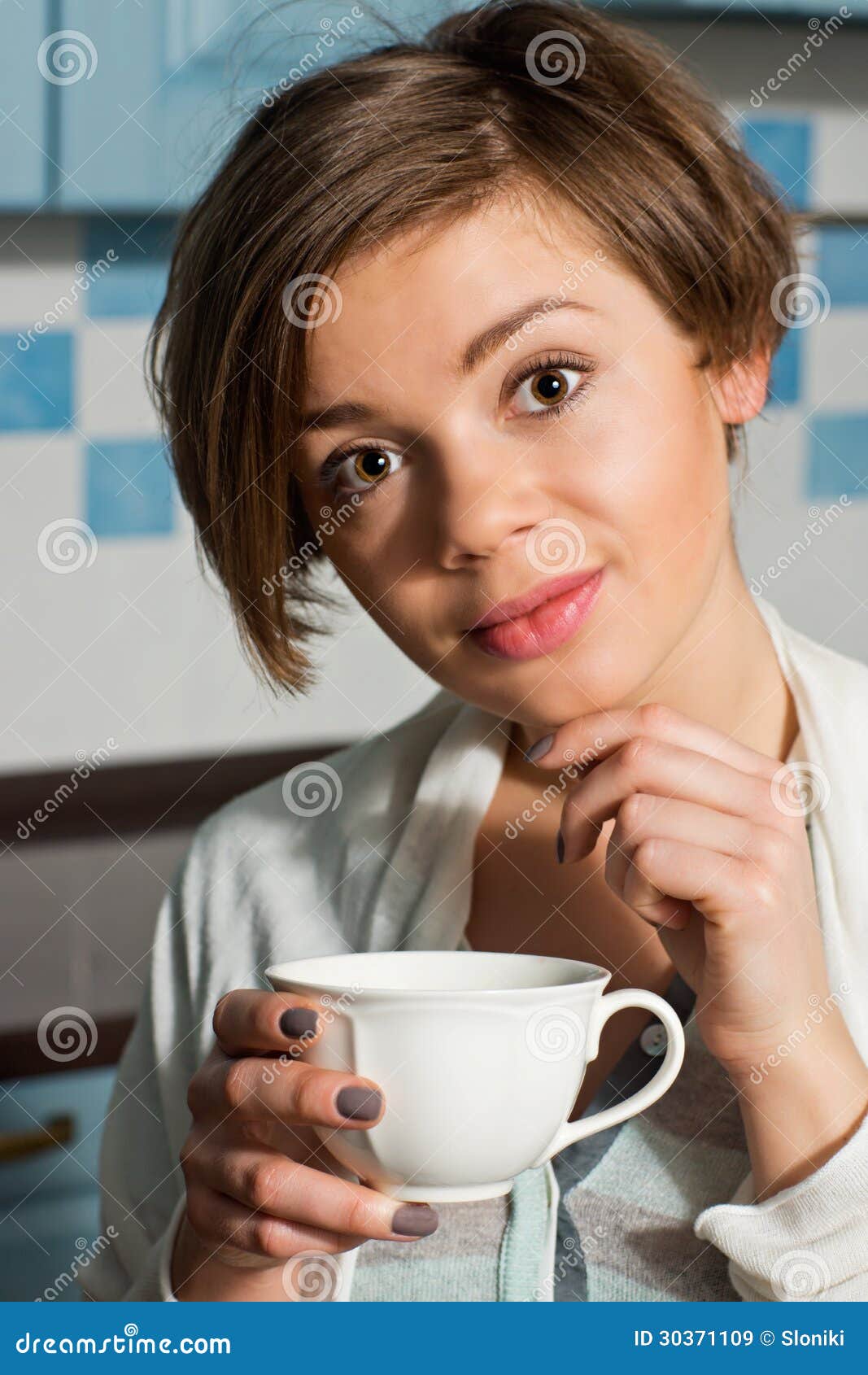 Woman Enjoying a Cup of Tea Stock Image - Image of lifestyle, girl ...