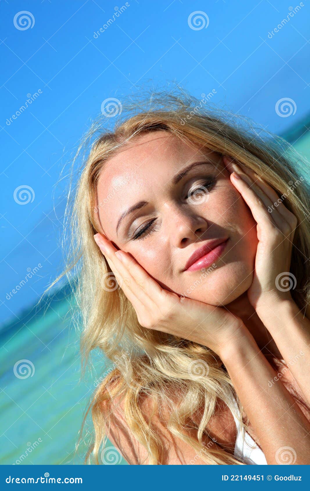 Woman enjoying the sun stock image. Image of standing - 22149451