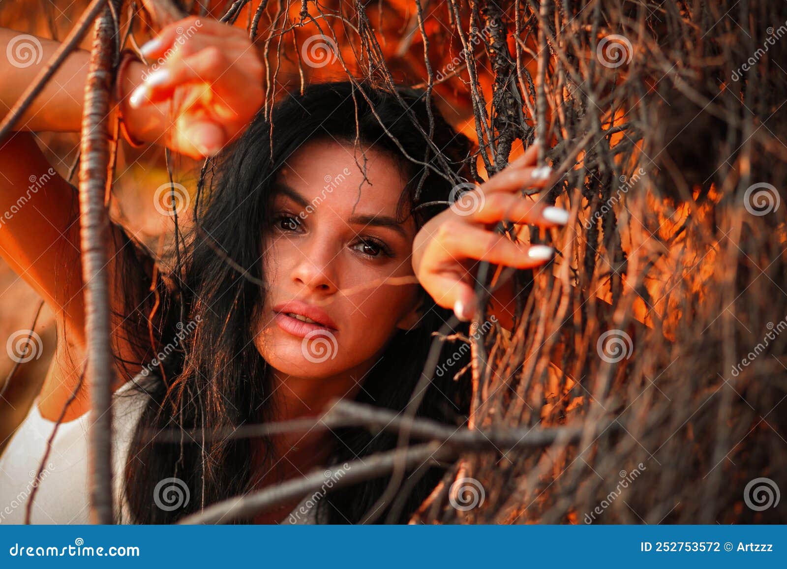 Woman Entangled in the Roots Stock Photo - Image of long, earth: 252753572