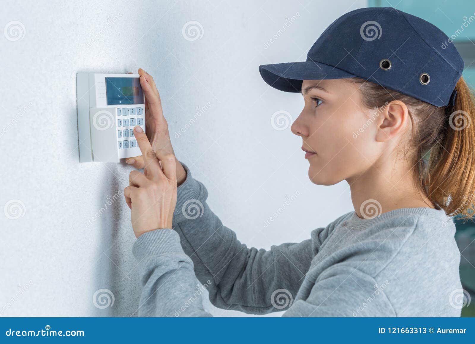 Woman Entering Code into Keypad Stock Image - Image of numbers ...