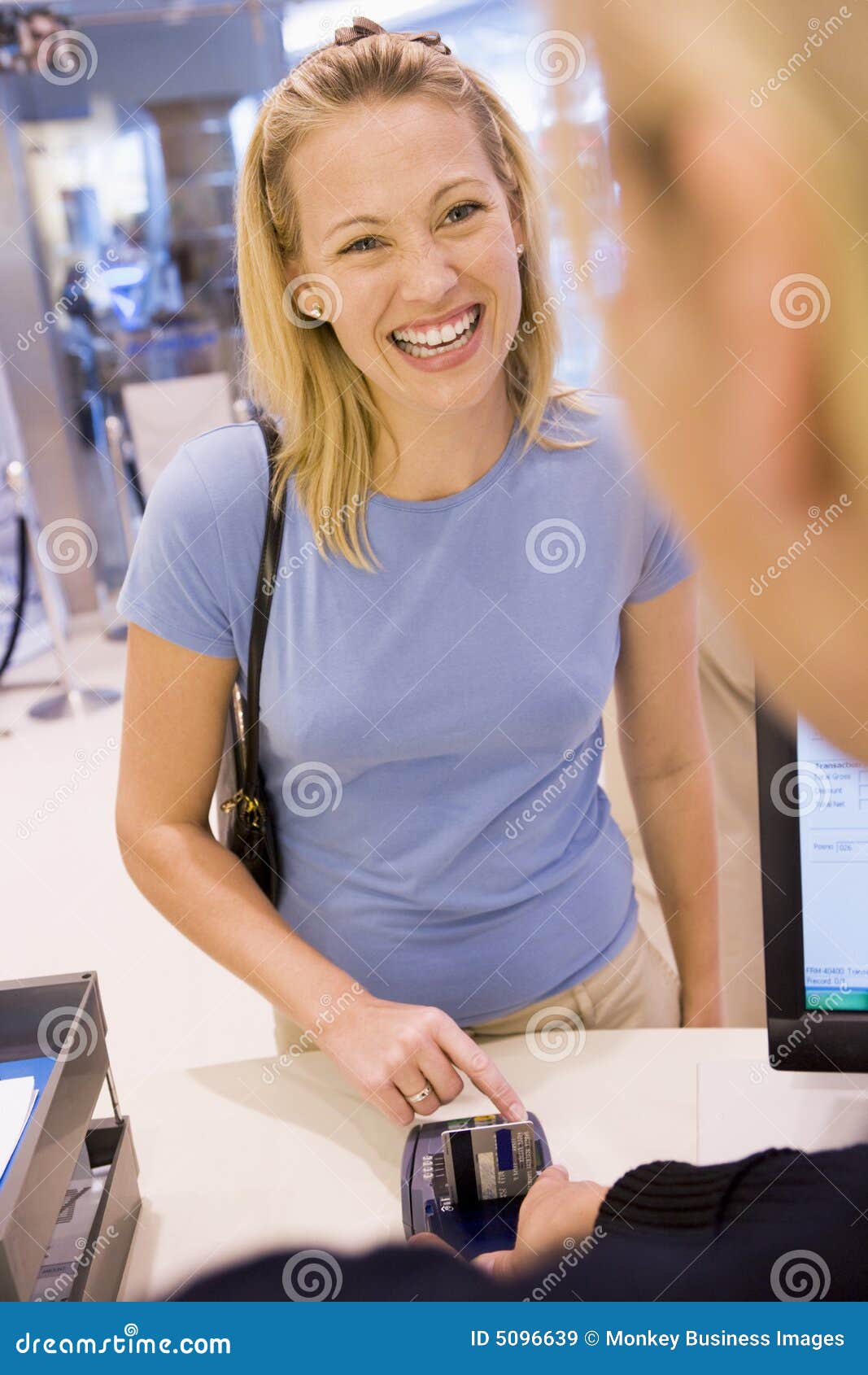 Woman Entering Security Details for Credit Card Pu Stock Image - Image ...