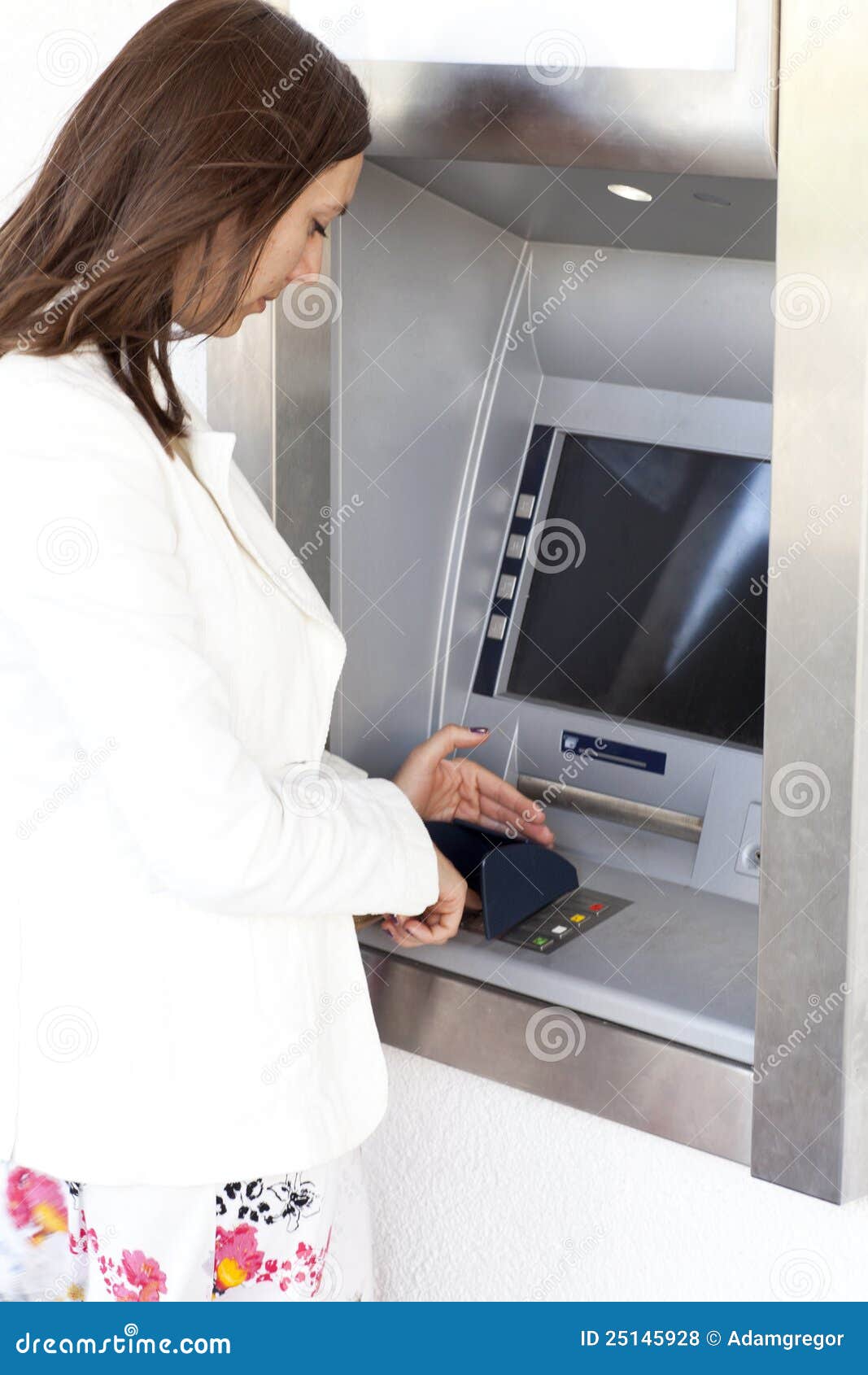 Woman enters PIN number stock photo. Image of monthly - 25145928