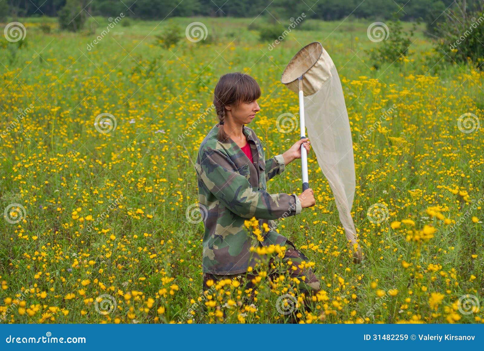Woman entomologist 4 stock image. Image of net, ring - 31482259