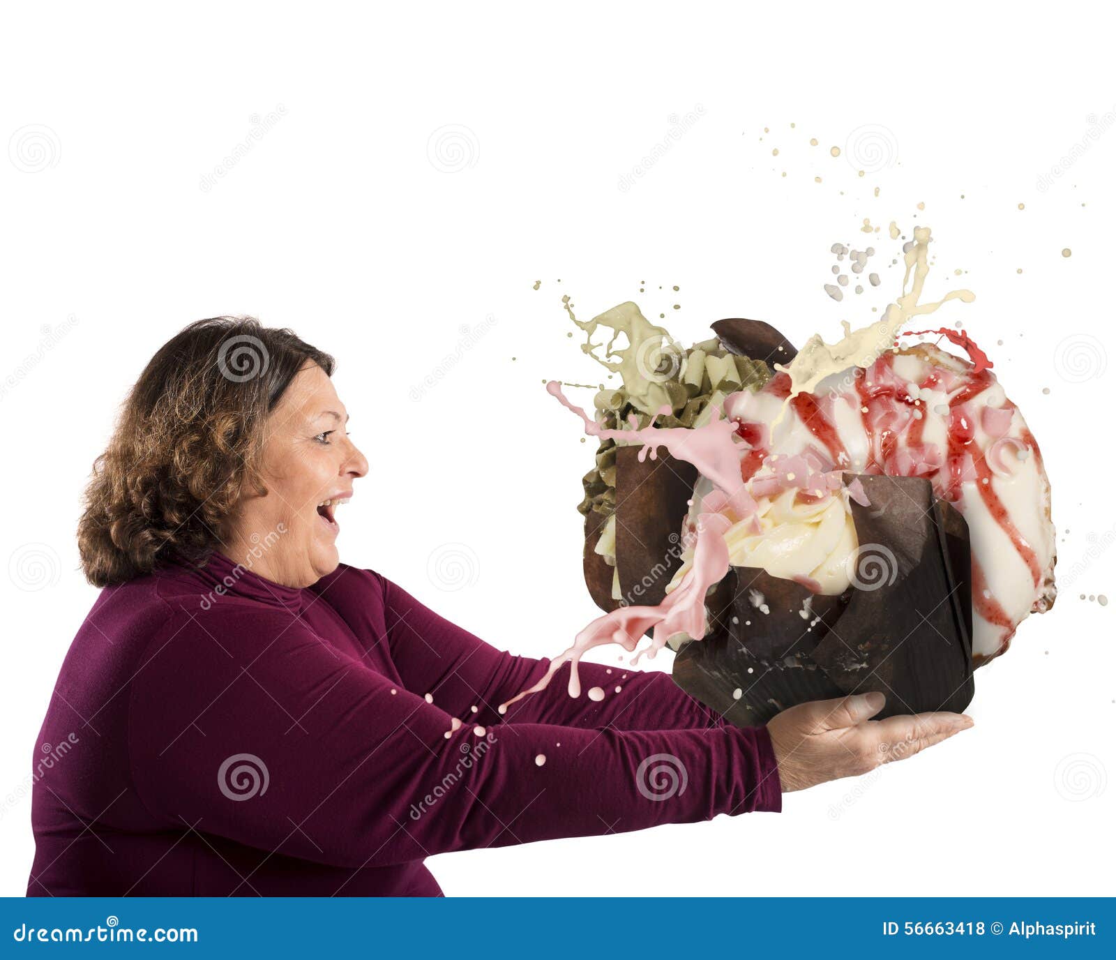 Woman entranced by sweet stock photo. Image of adult - 56663418