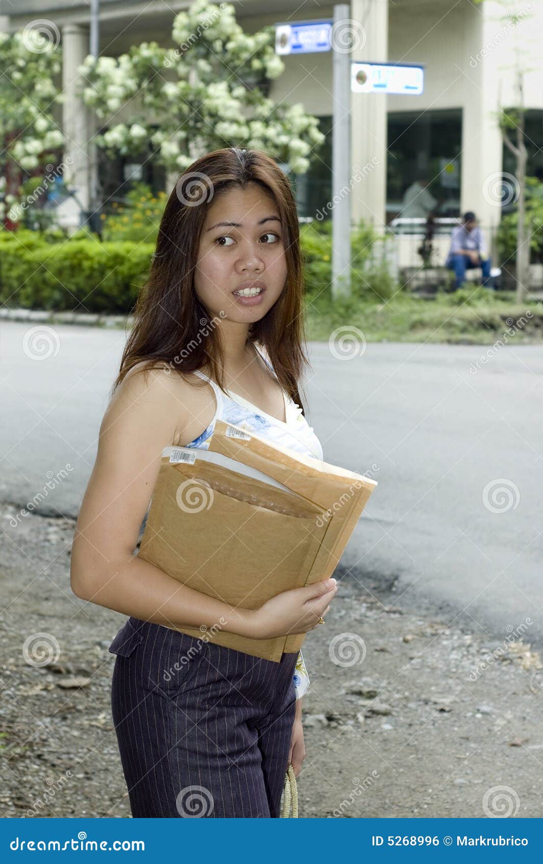 Woman with Envelop Going To Post OFfice Stock Photo - Image of blouse ...