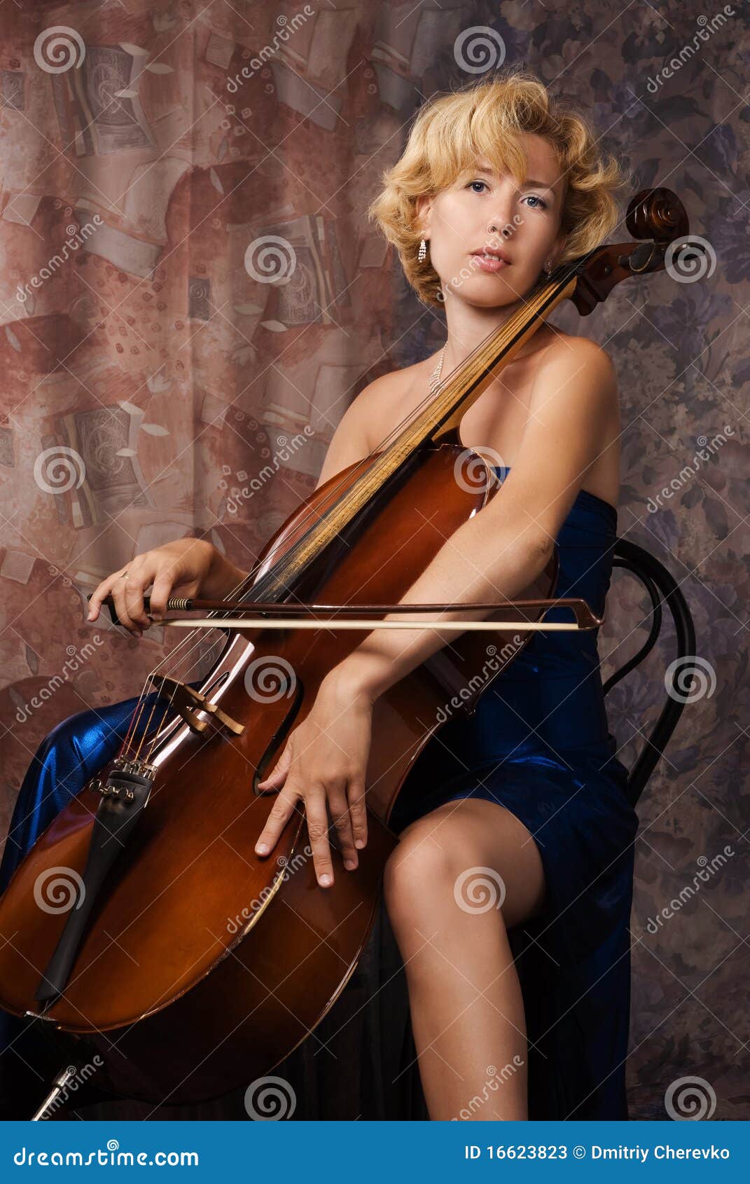 Woman in Evening Dress Playing Cello Stock Image - Image of expression ...