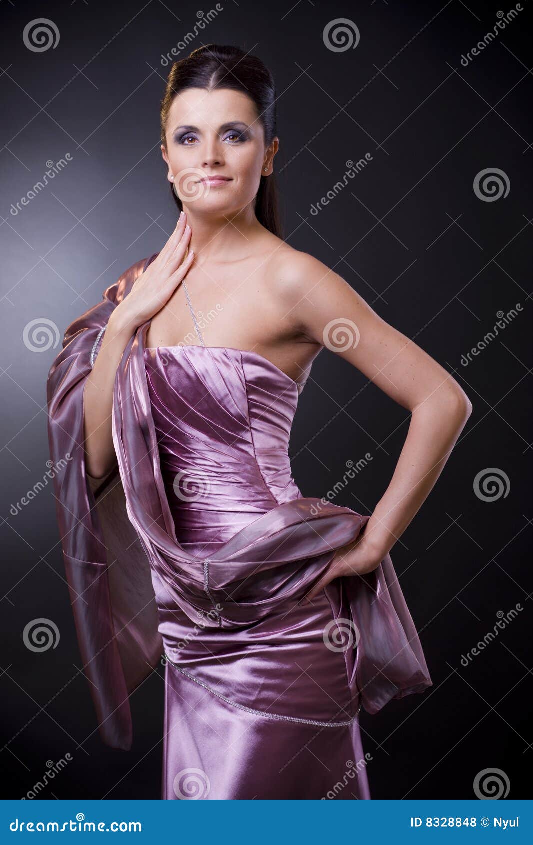 Woman in Evening Dress with Stole Stock Photo - Image of ball, elegance ...