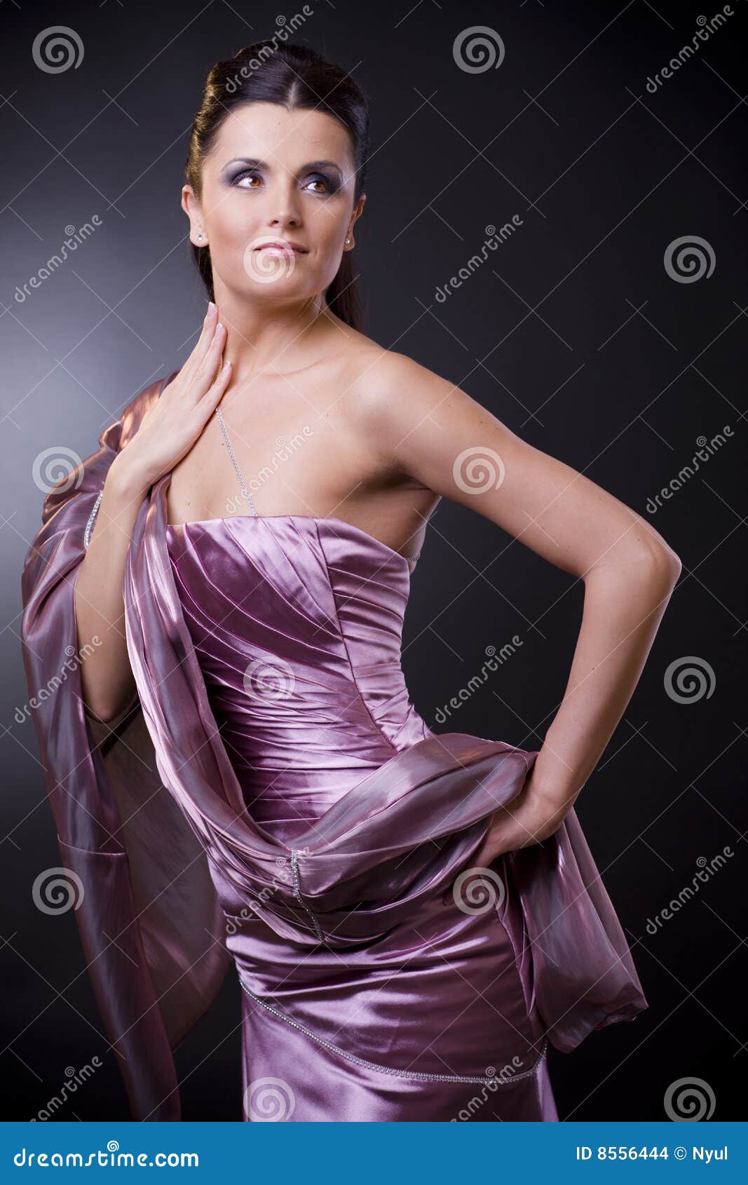 Woman in Evening Dress with Stole Stock Photo - Image of evening ...